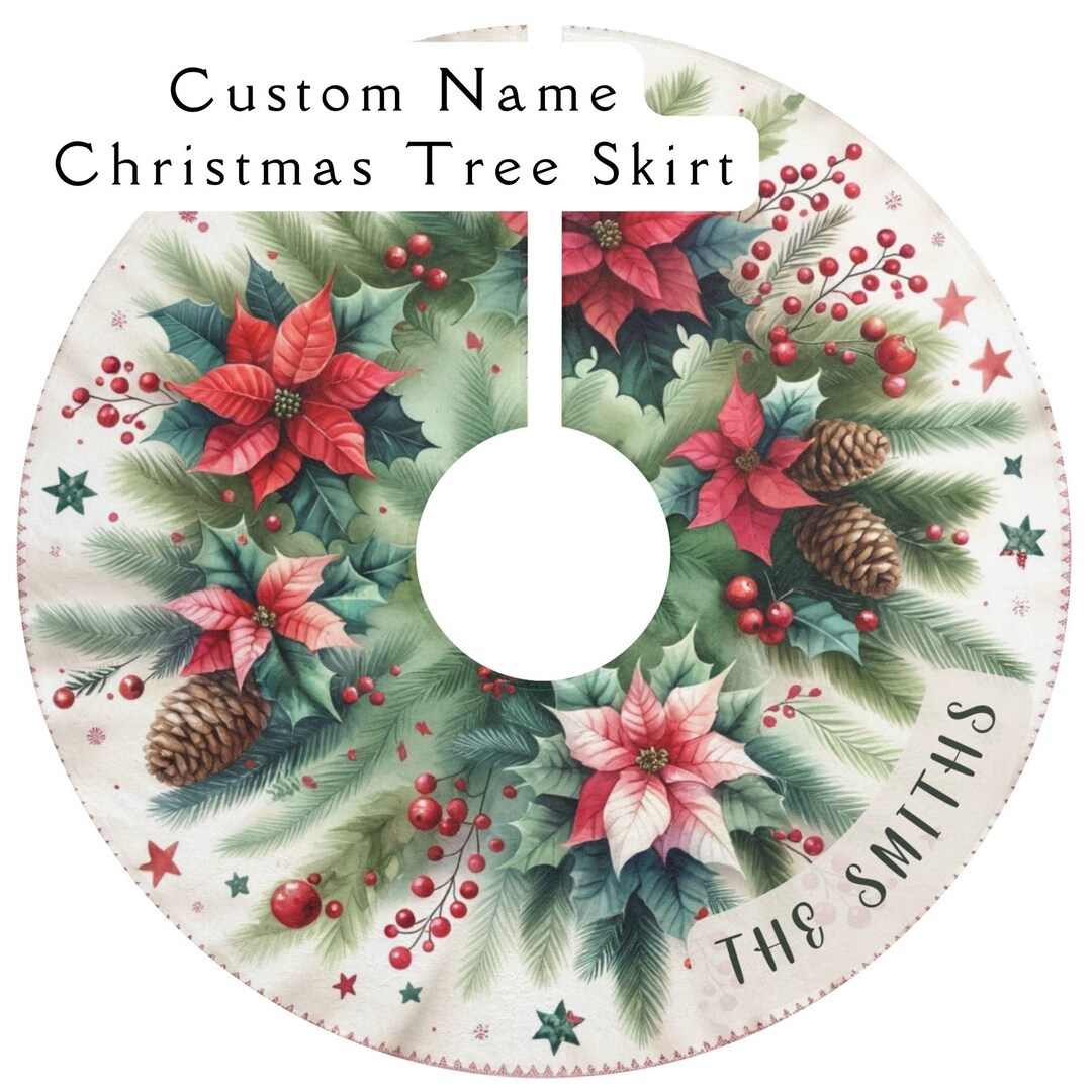 Custom Christmas Tree Skirt Christmas Decor Personalized Tree - Etsy