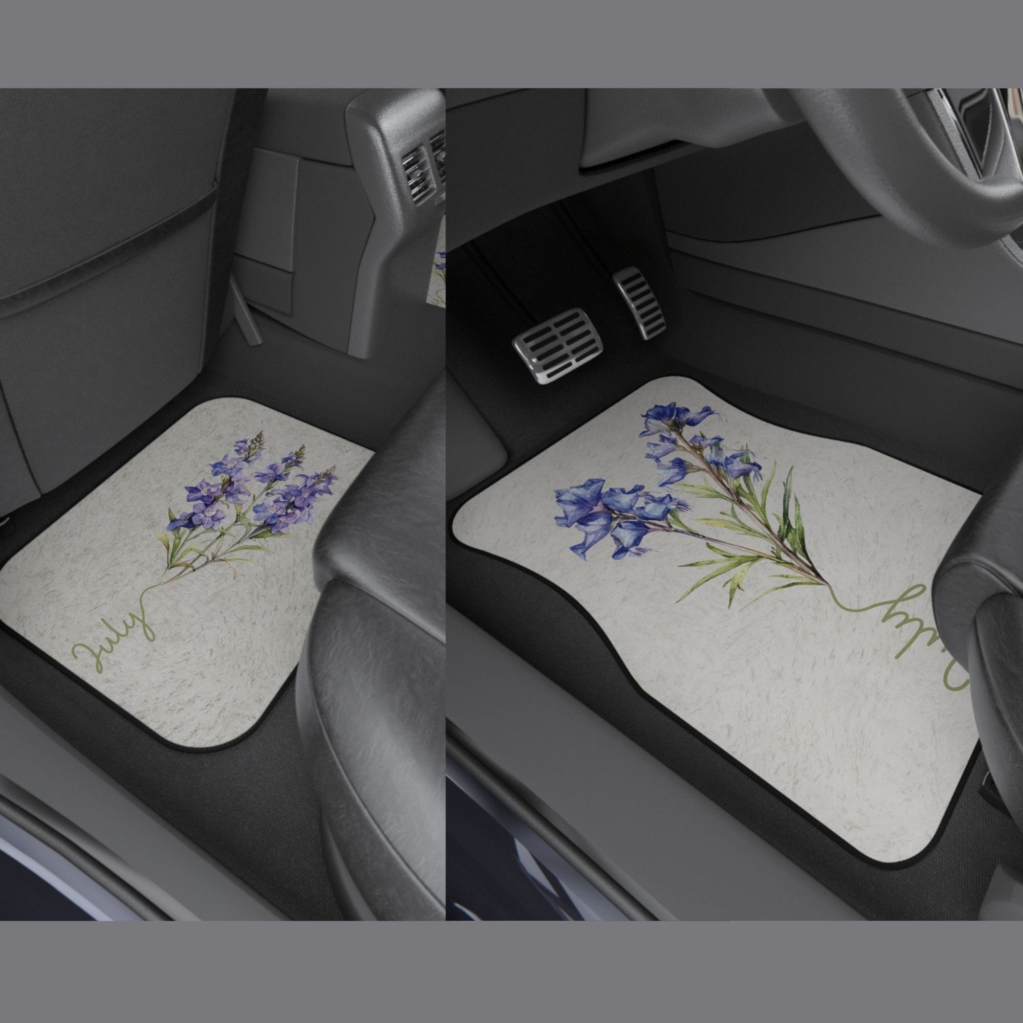 Car Mats Birth Month Flower Custom Car Floor Mat Set of 4 Floral Car ...
