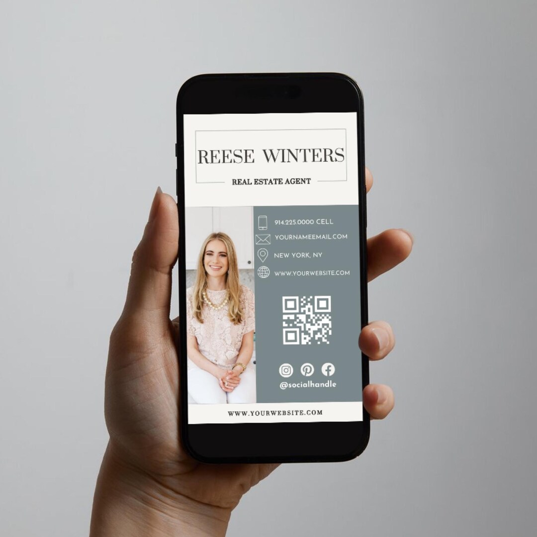 Digital Business Card, Canva Template, Small Business Visiting Card ...