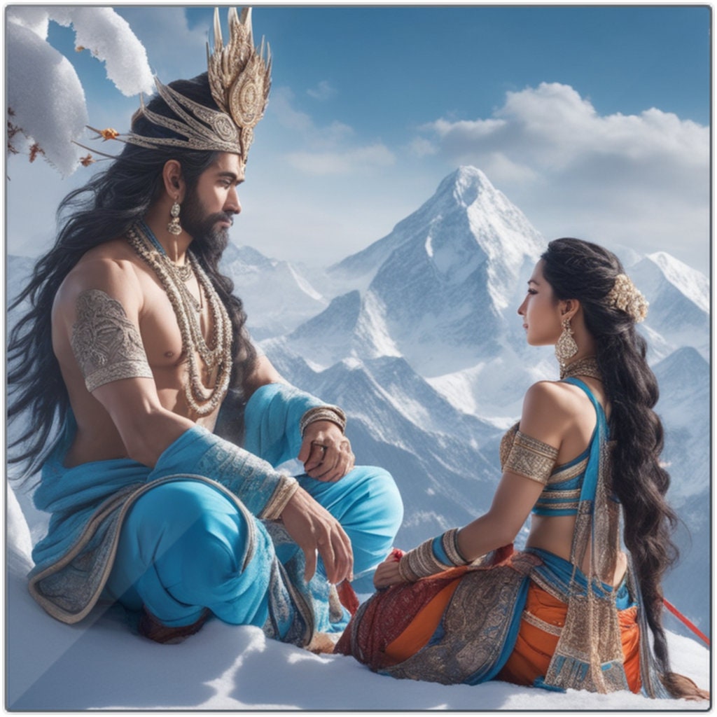 Lord Shiva and Goddess Shakthi Metal Wall Art himalayan - Etsy