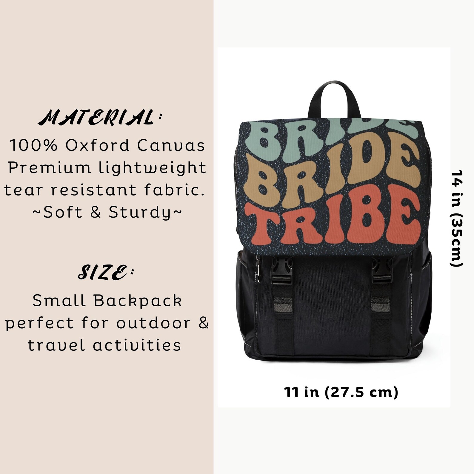 Bride Tribe Camp Bachelorette Canvas Backpack Bachelorette Retro Bride ...