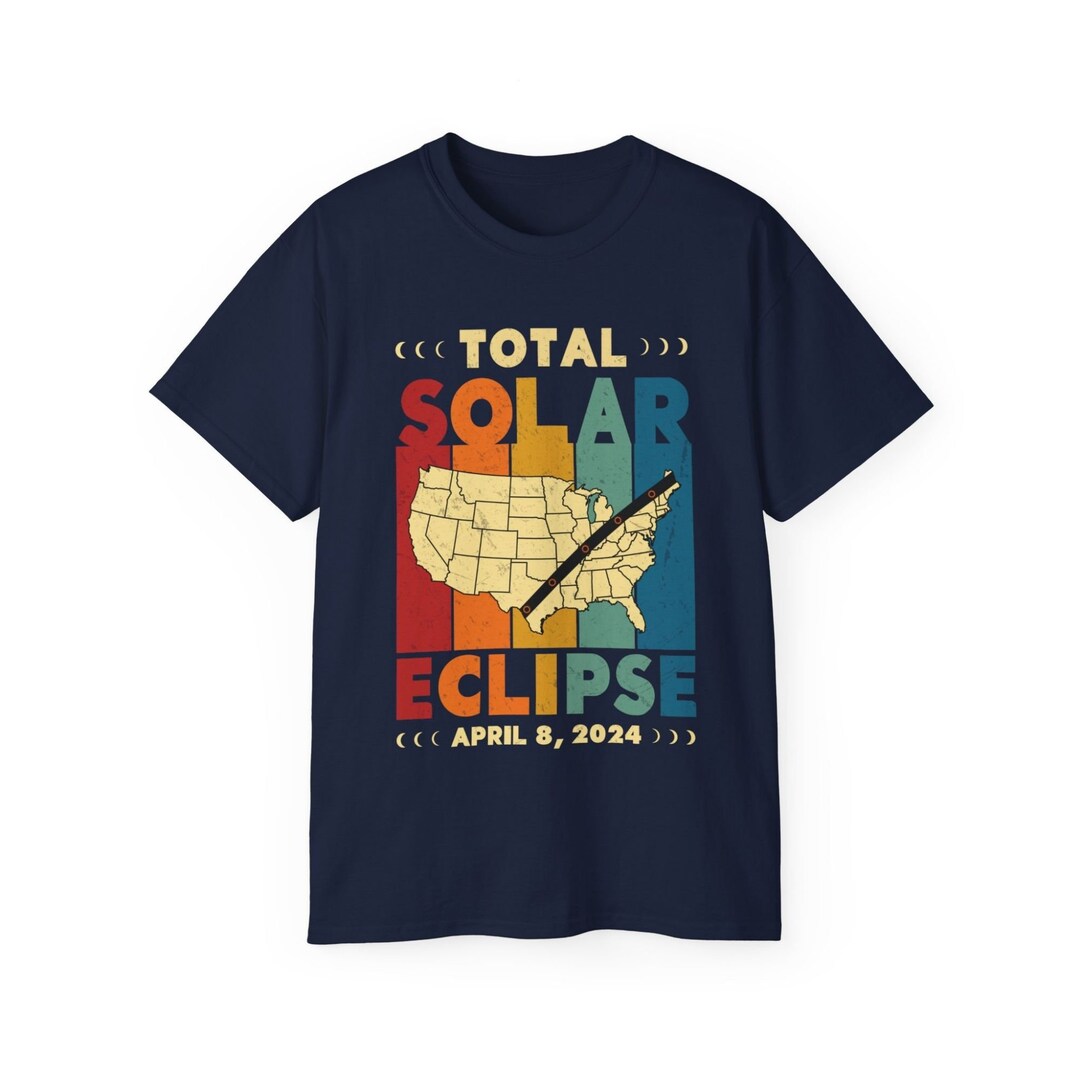 Solar Eclipse Shirt 2024 Total Eclipse Tshirt Commemorative Retro Solar ...