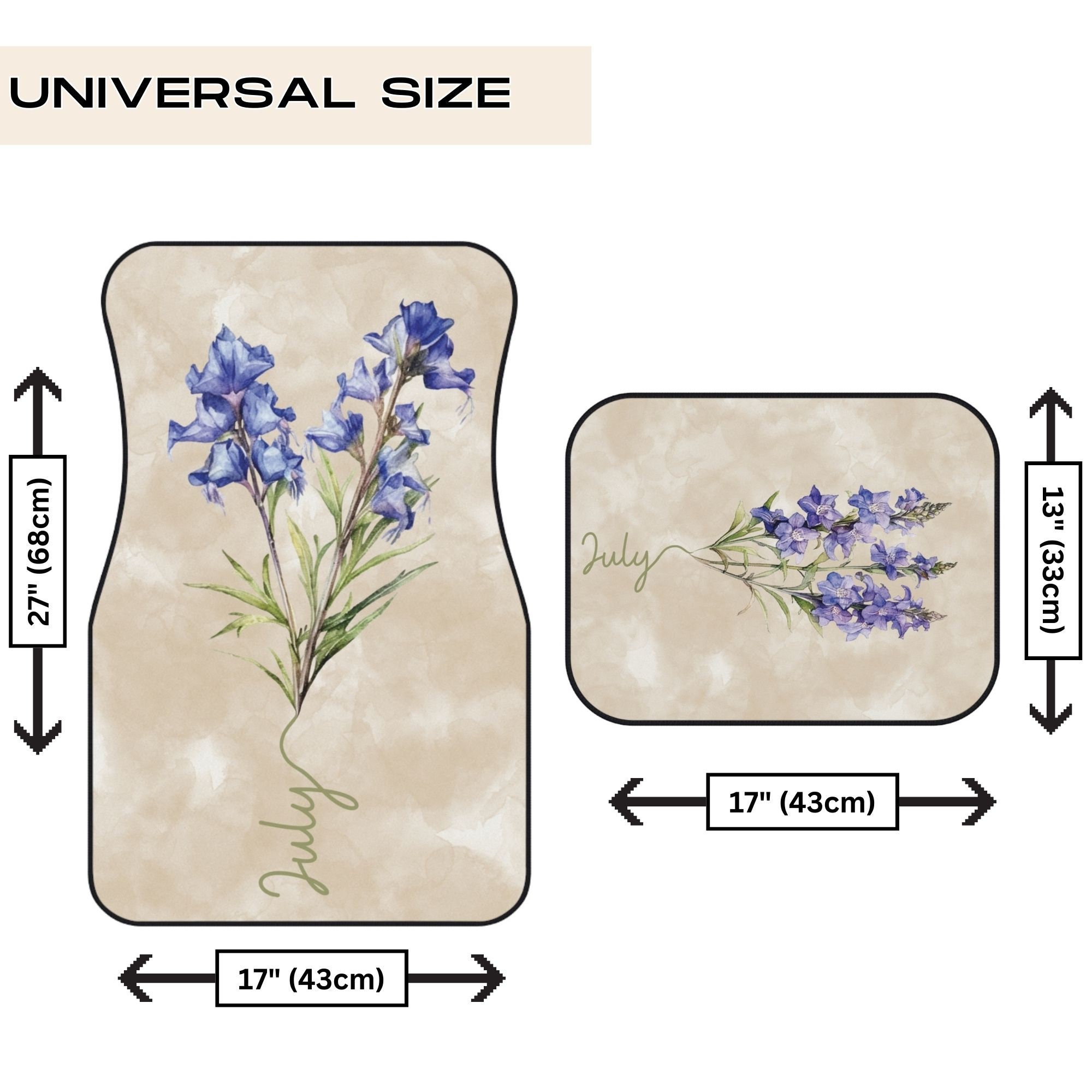 Car Mats Birth Month Flower Custom Car Floor Mat Set of 4 Floral Car ...