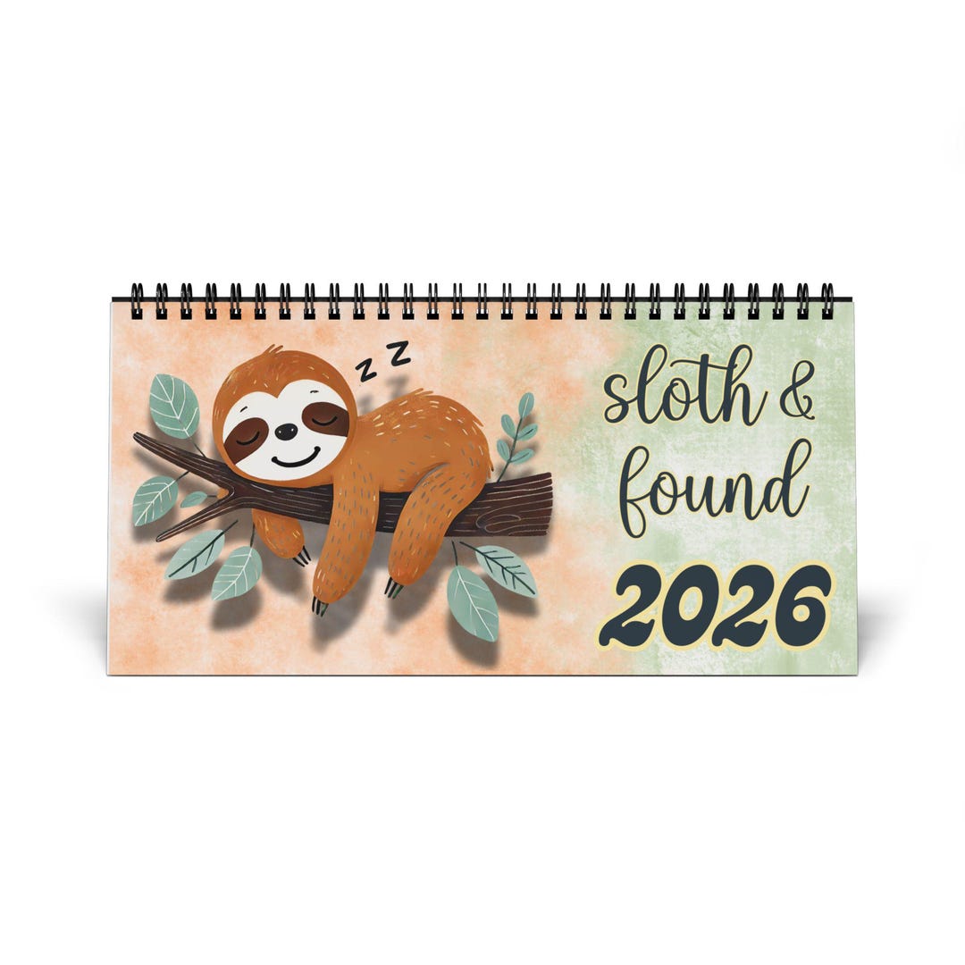 Sloth Desk Calendar 2026: Funny Lazy Quotes, Relaxing Office Decor ...