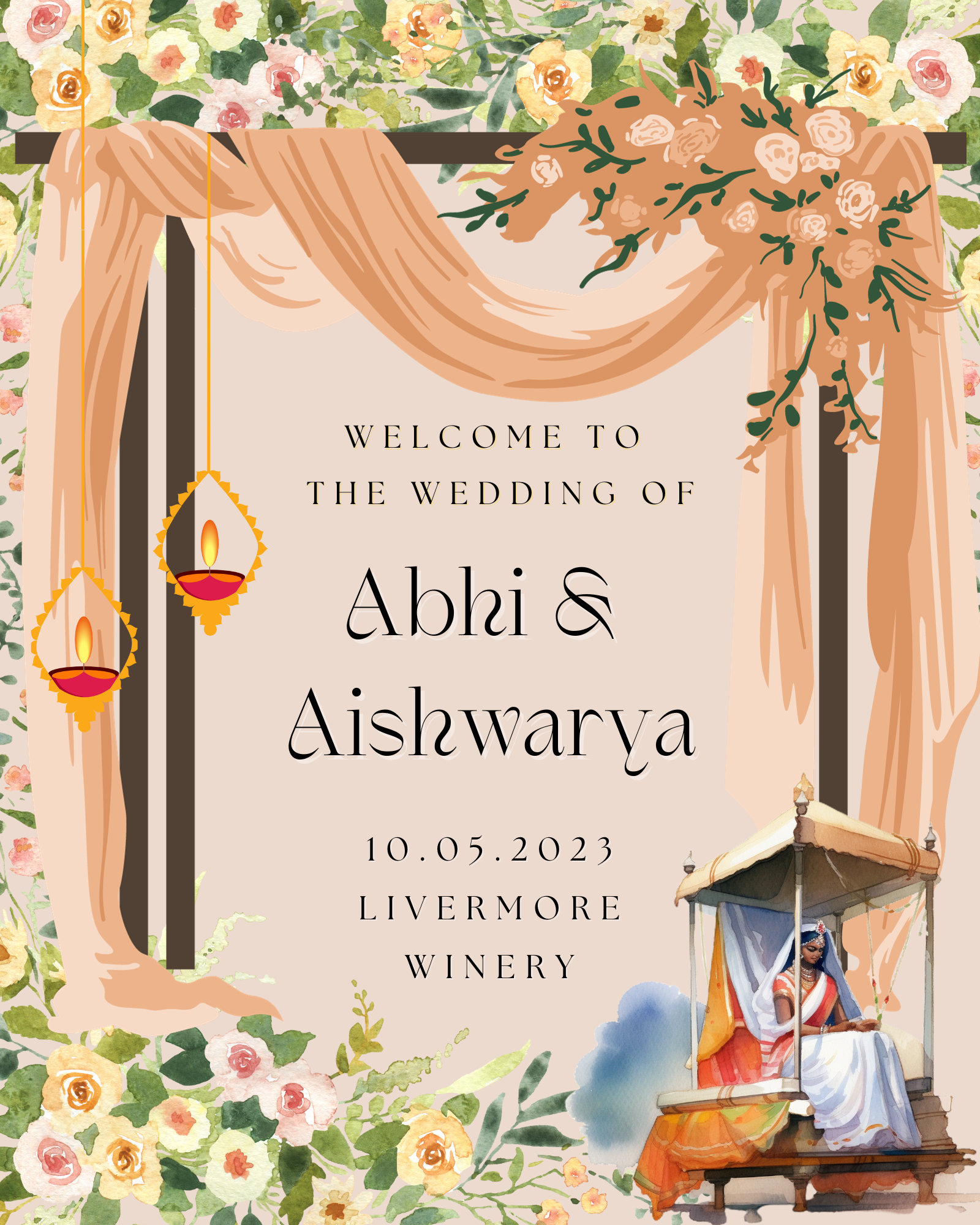 Custom Indian Wedding Welcome Sign, Indian Wedding Decor, Sangeet Haldi ...