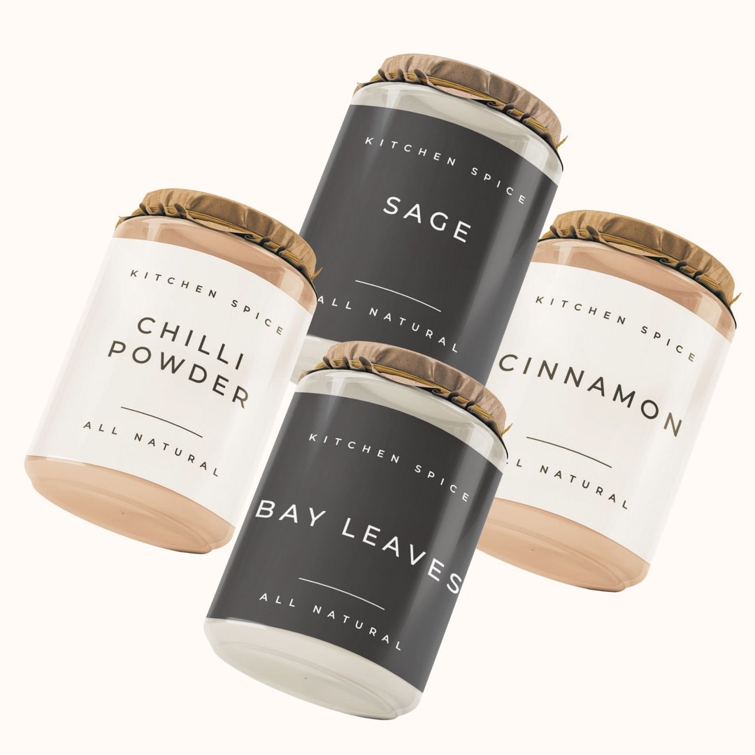 Spice Labels Pack Spice Jars Label Vinyl Decal Pack Product Labels ...