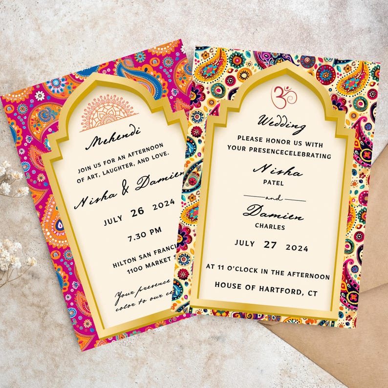 Indian Wedding Invitation Digital Template Bundle Mehndi Invitation ...