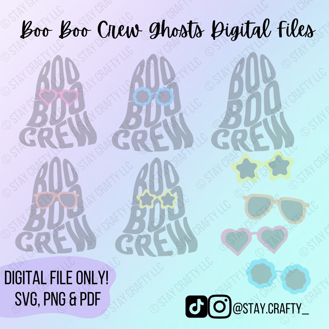 Boo Boo Crew Ghost SVG PNG & PDF Digital File for Athletic - Etsy
