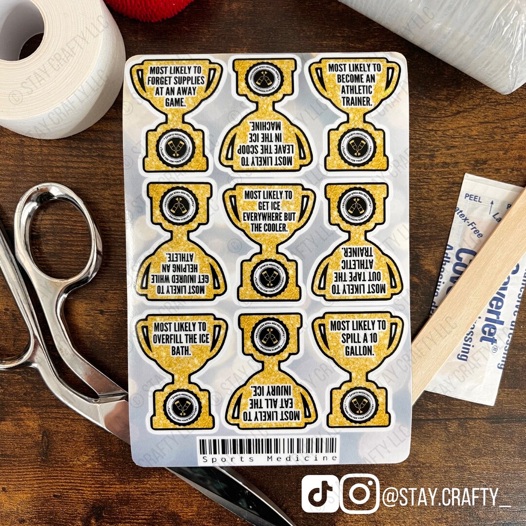 Sports Medicine Student Trophy Award Sticker Sheet - Etsy