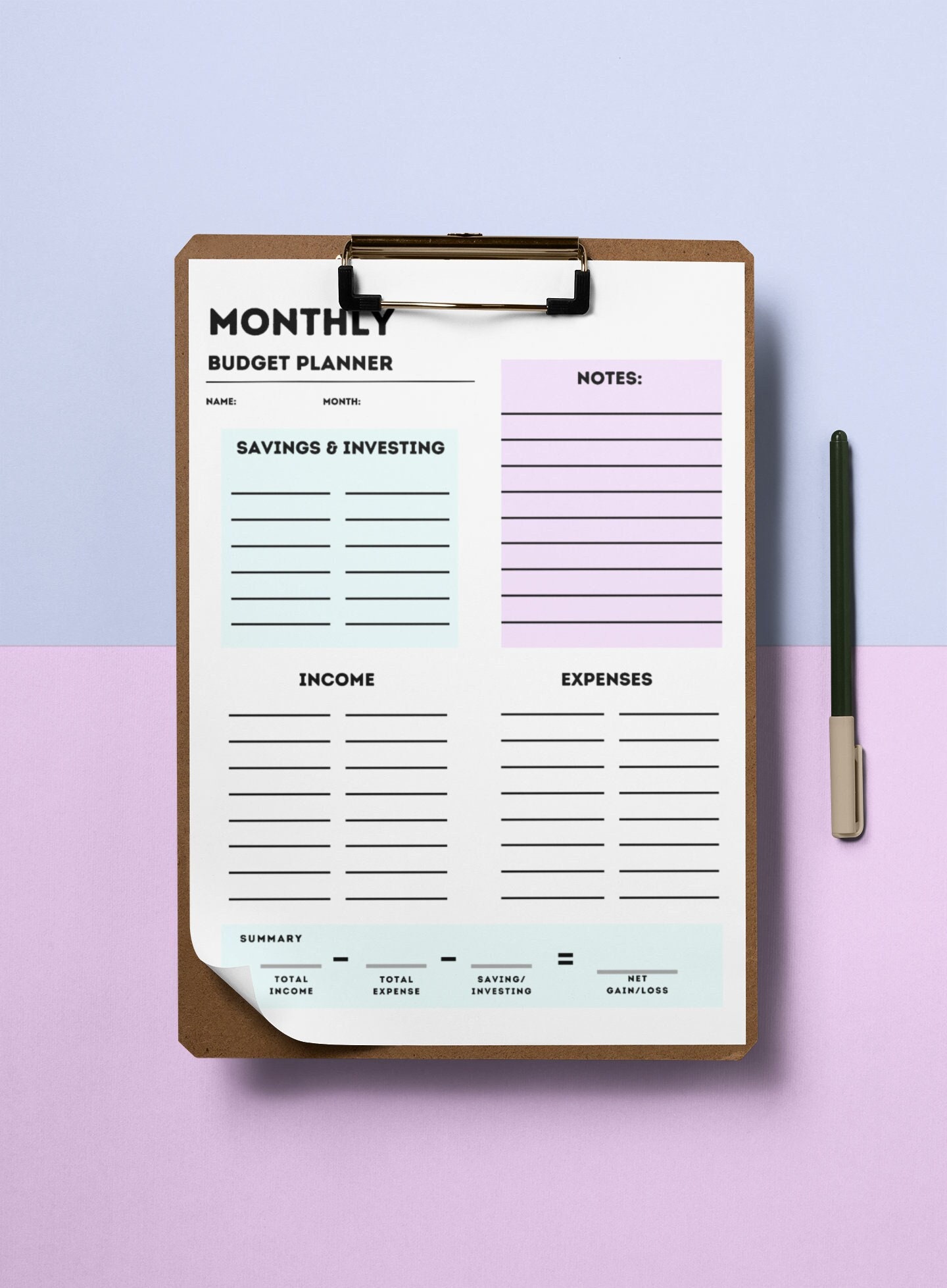 Minimalist Budget Planner (download), Monthly Finance Tracker ...
