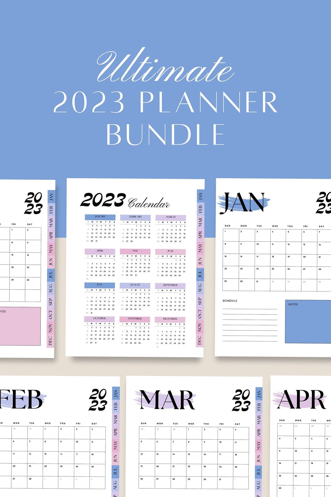 2023 Digital Planner, 2023 Calendar, Printable and Downloadable Weekly ...