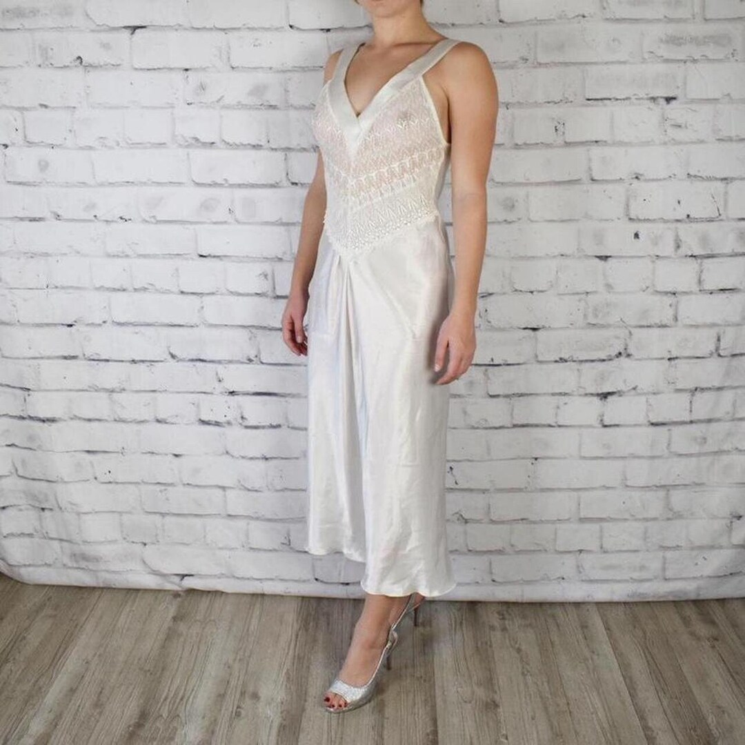 Vintage 70s / 80s Christian Dior White Lace Slip Dress - Etsy