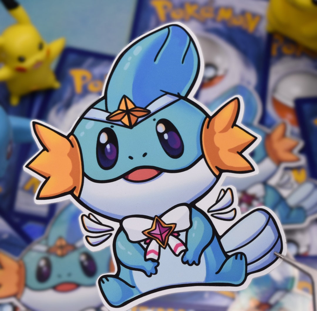 3 Holographic Star Guardian Mudkip Sticker Fan Art Vinyl Waterproof ...