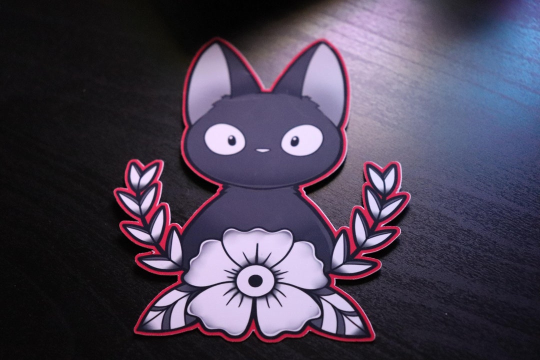 4" Jiji Cat Ghibli Sticker | Fan Art | Vinyl Waterproof Sticker - Etsy