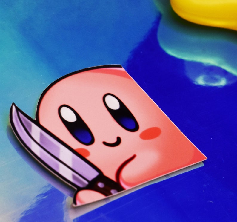 Kirby Knife Peeker Sticker Fan Art Vinyl Waterproof Sticker Gift for ...