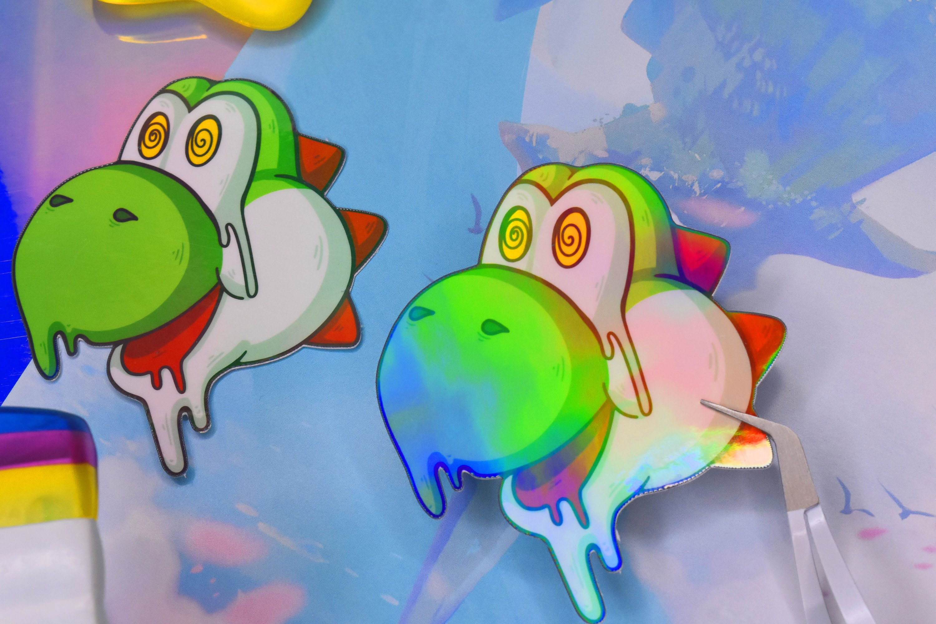 3 Melting Yoshi Sticker Fan Art Nintendo Waterproof Sticker Gift for ...