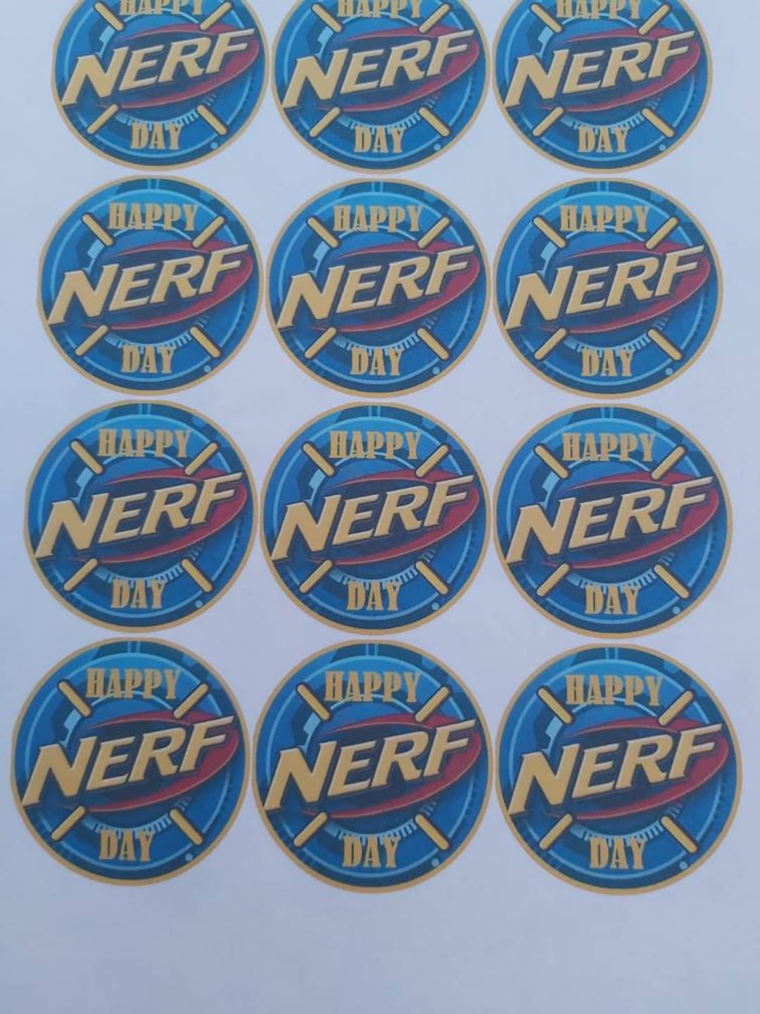 12x 2inch Disc Nerf Target Birthday Cake Toppers - Etsy