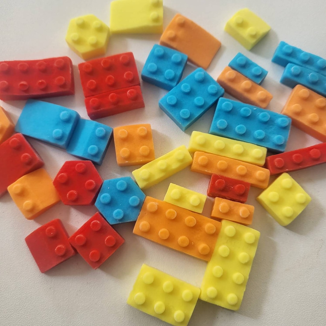 36 X Edible Neon Colour Bricks Cupcake Toppers - Etsy UK