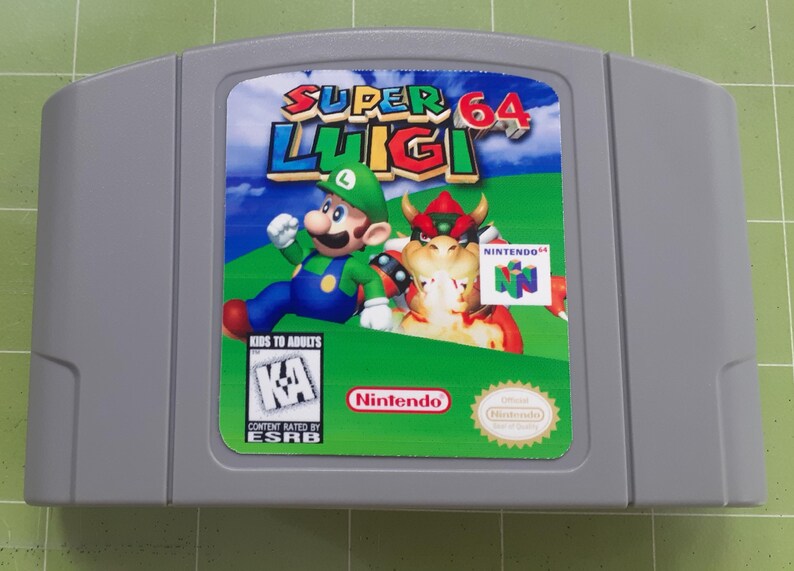 Super Luigi 64 - Nintendo 64 Cartridge - NTSC-U USA N64 - Super Mario 64 ROM Hack - Expansion ...