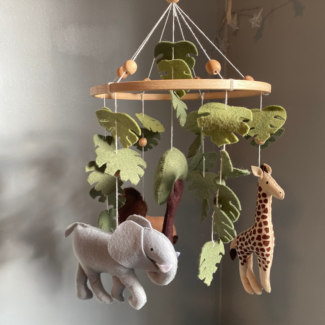 Safari Mobile Baby, Jungle Mobile, Giraffe Mobile, Elephant Mobile ...