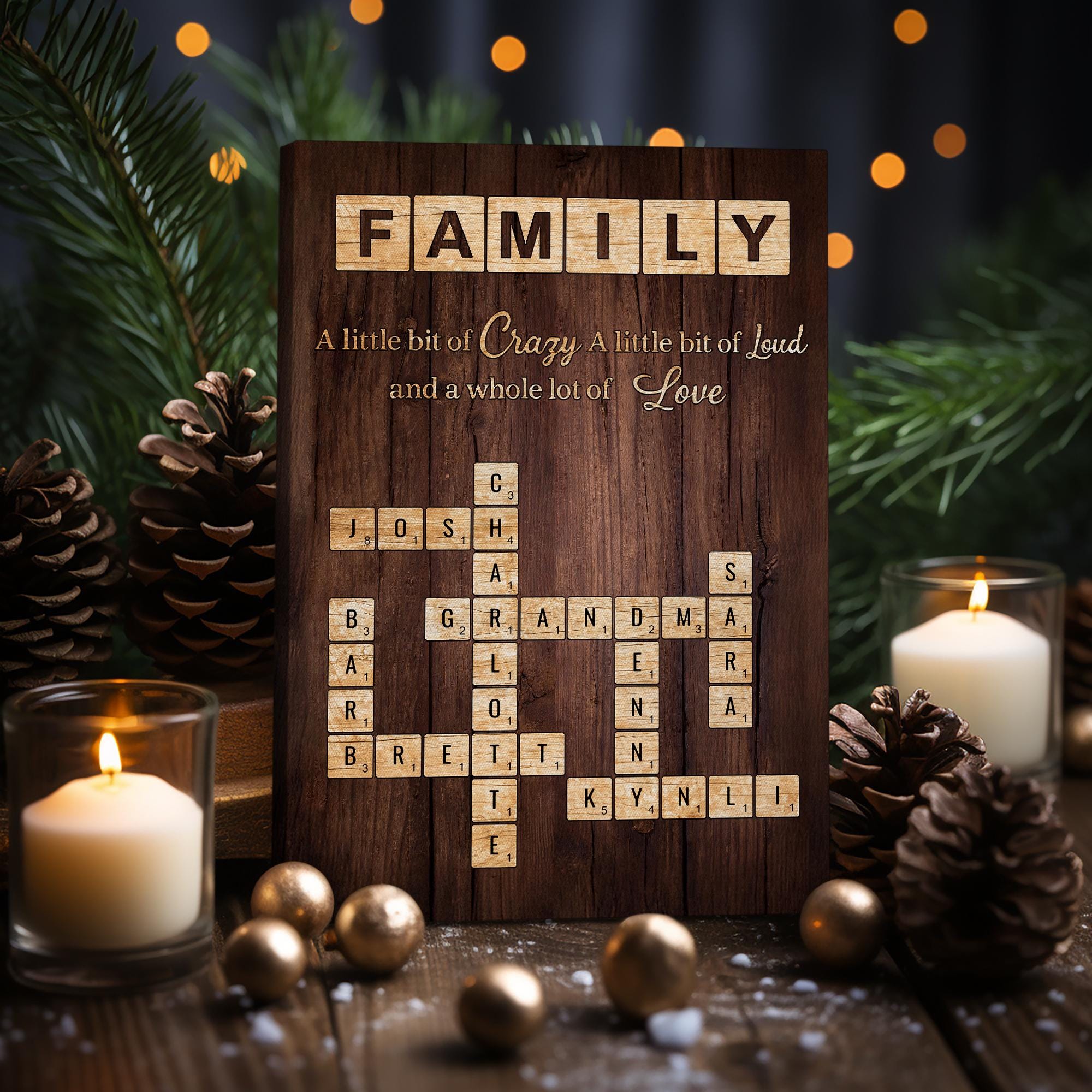 Custom Family Name Crossword Canvas: Personalized Scrabble Wall Art - Etsy