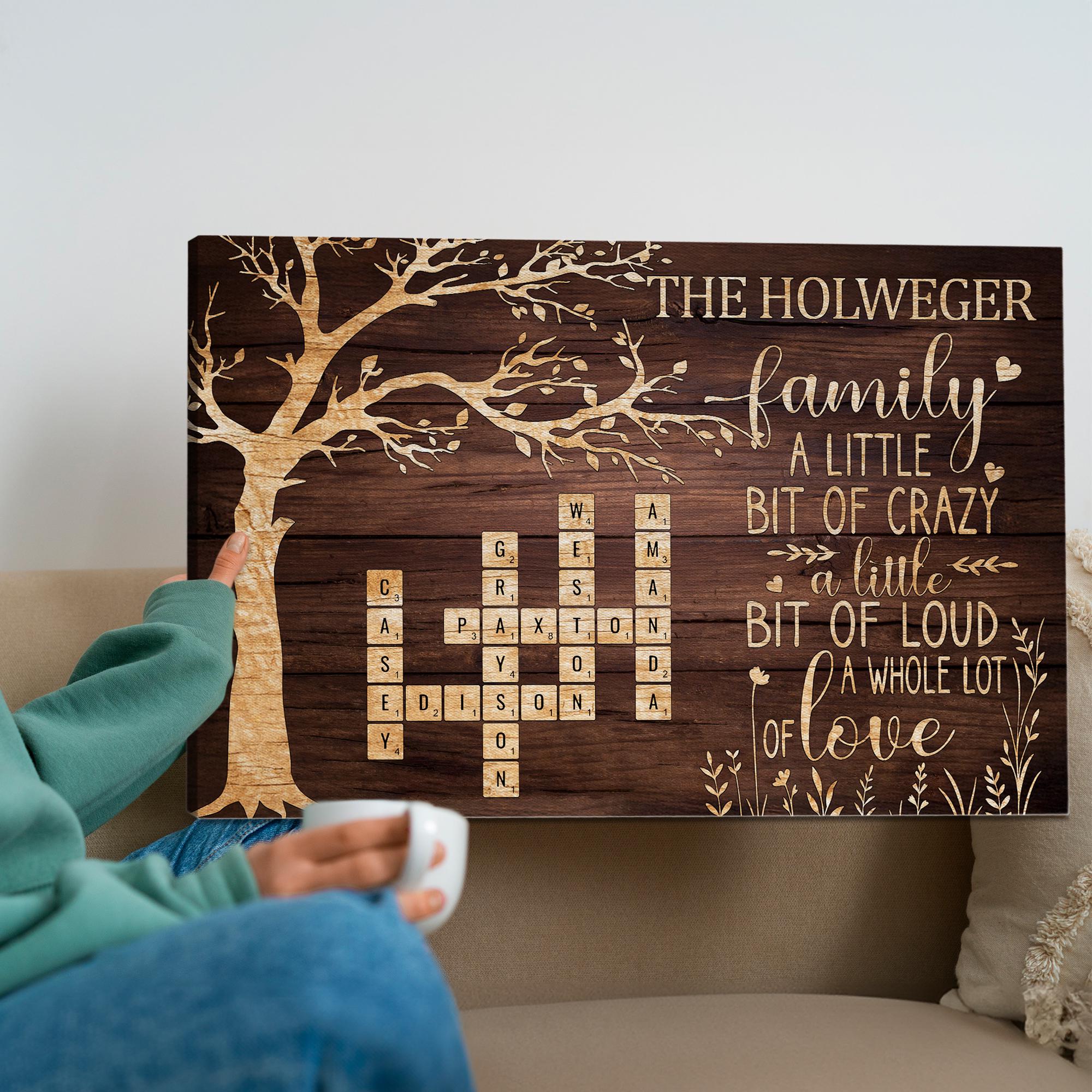 Custom Family Name Crossword Canvas: Personalized Scrabble Wall Art - Etsy