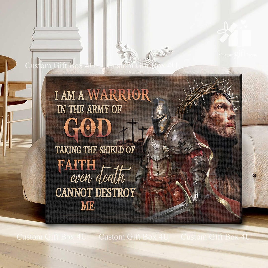 Christian Warrior Canvas Print: Religious Home Decor, Armor of God - Etsy