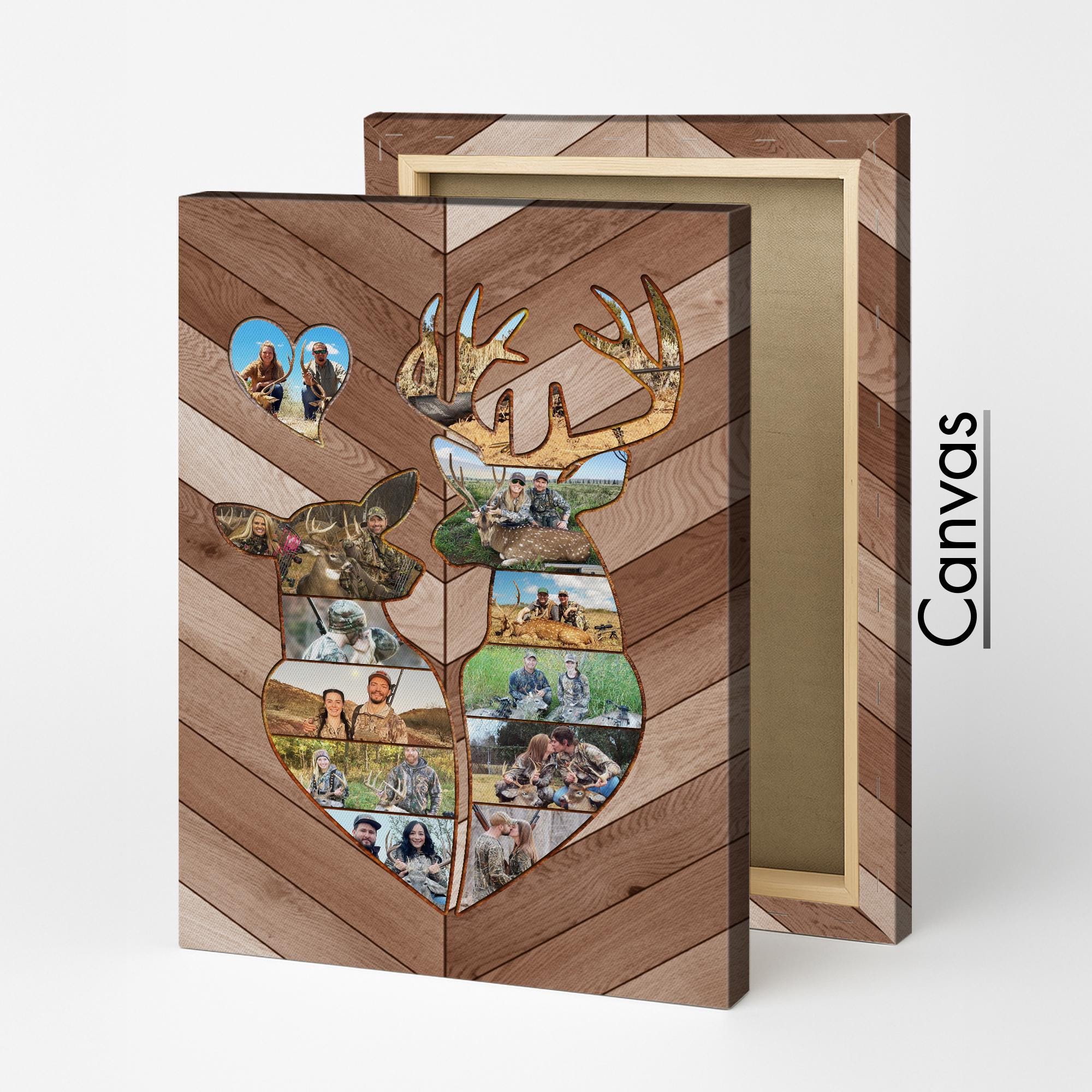 Custom Deer Photo Collage: Rustic Hunting Couple Gift, Farmhouse Decor ...