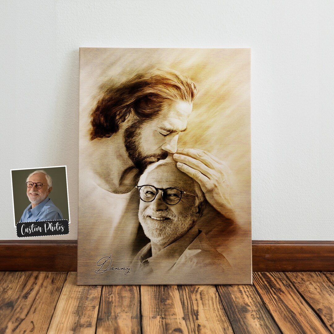 Personalized Memorial Portrait: Jesus and Loved One (digital File) - Etsy