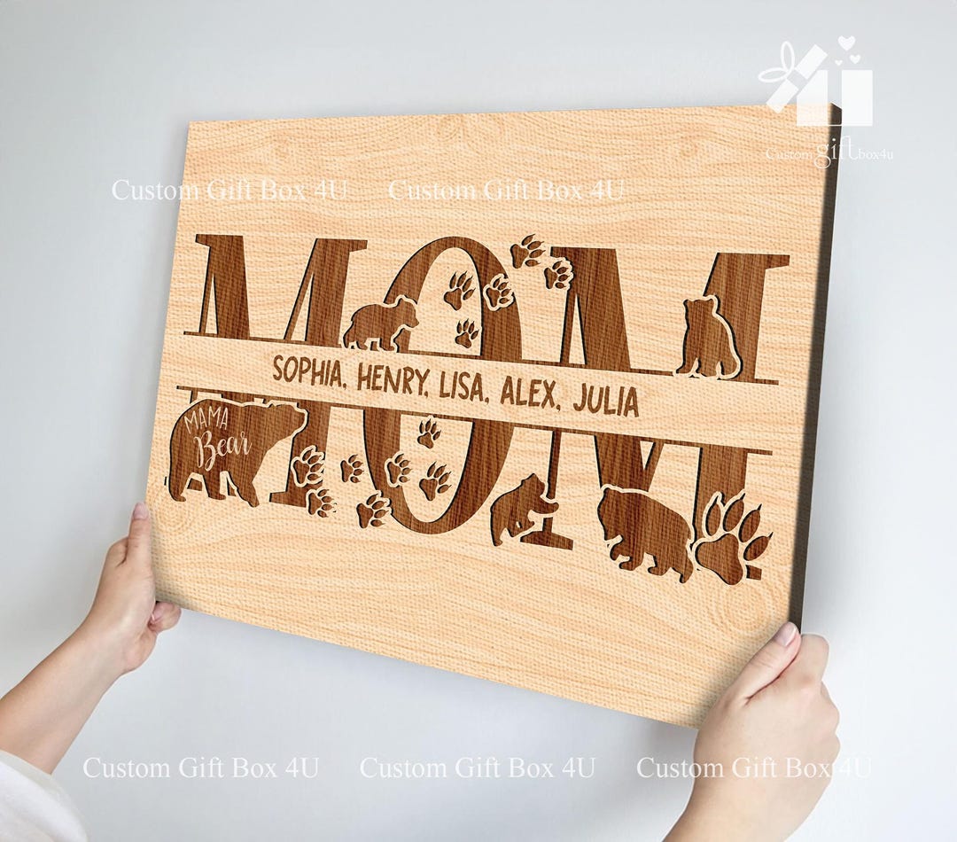 Personalized Mom Sign With Kids' Names, Custom Mother's Day Gift From ...