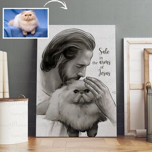 Personalized Dog Safe in Jesus's Arms Canvas - Sympathy Dog - Dog ...