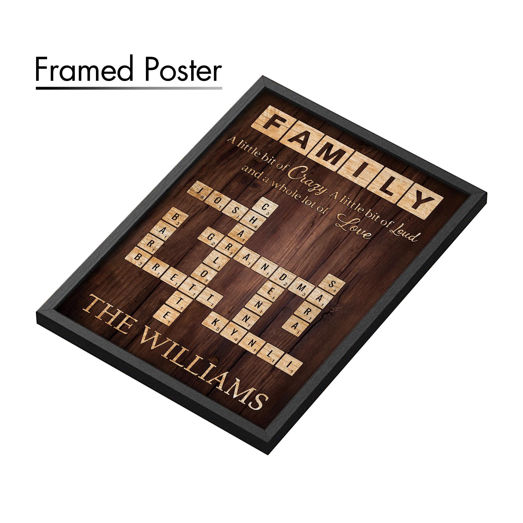 Custom Family Name Crossword Canvas: Personalized Scrabble Wall Art - Etsy