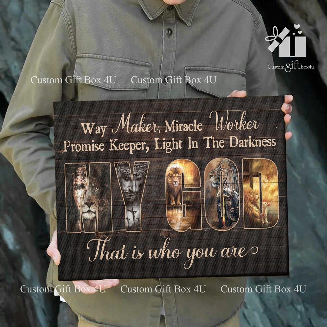 Lion of Judah Way Marker Miracle Worker Promise Keeper Canvas ...