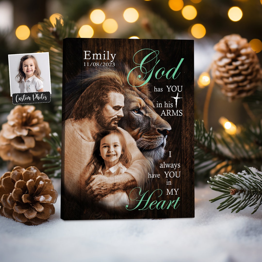 God Has You in His Arms - Digital Files - Personalized Jesus Holding ...