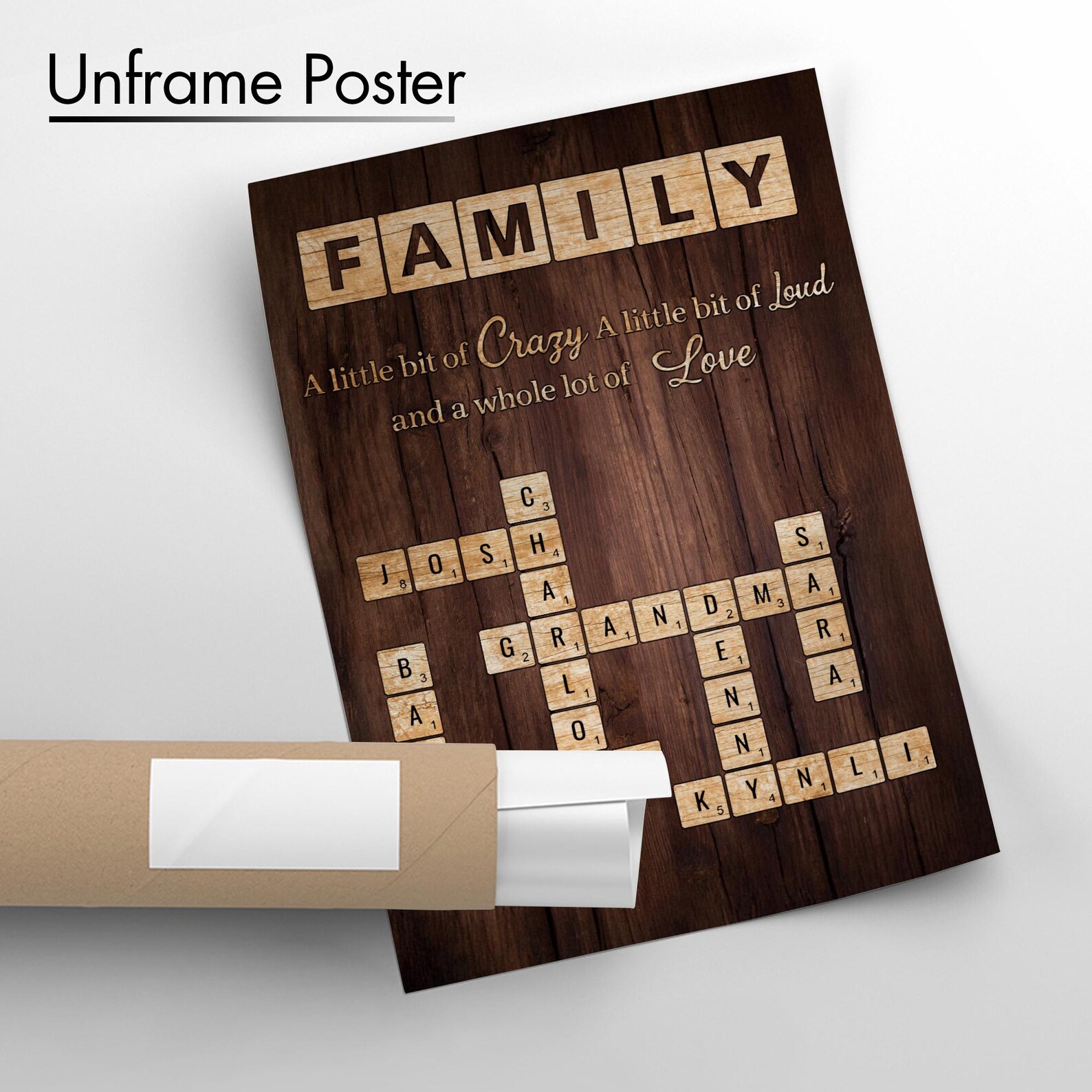 Custom Family Name Crossword Canvas: Personalized Scrabble Wall Art - Etsy