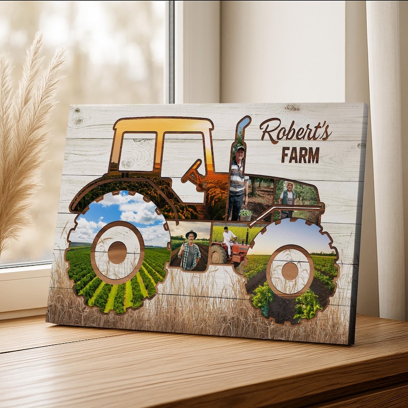 Custom Tractor Photo Collage: Rustic Farmhouse Family Sign - Etsy