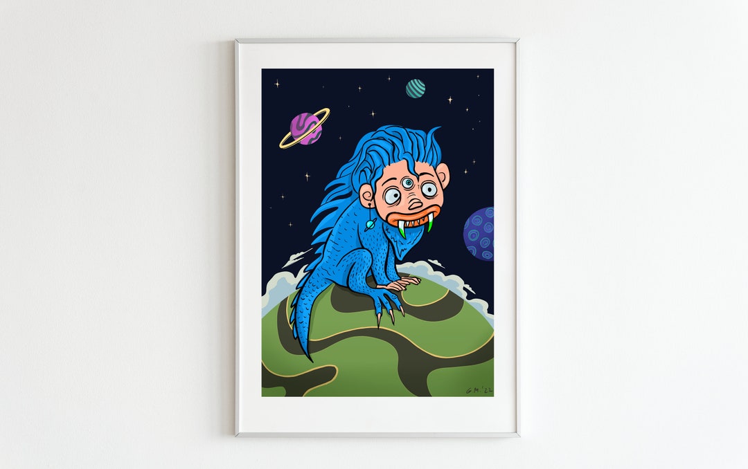 DIGITAL Beast Fantasy Print | Alien Poster, Galaxy Printable, Instant ...