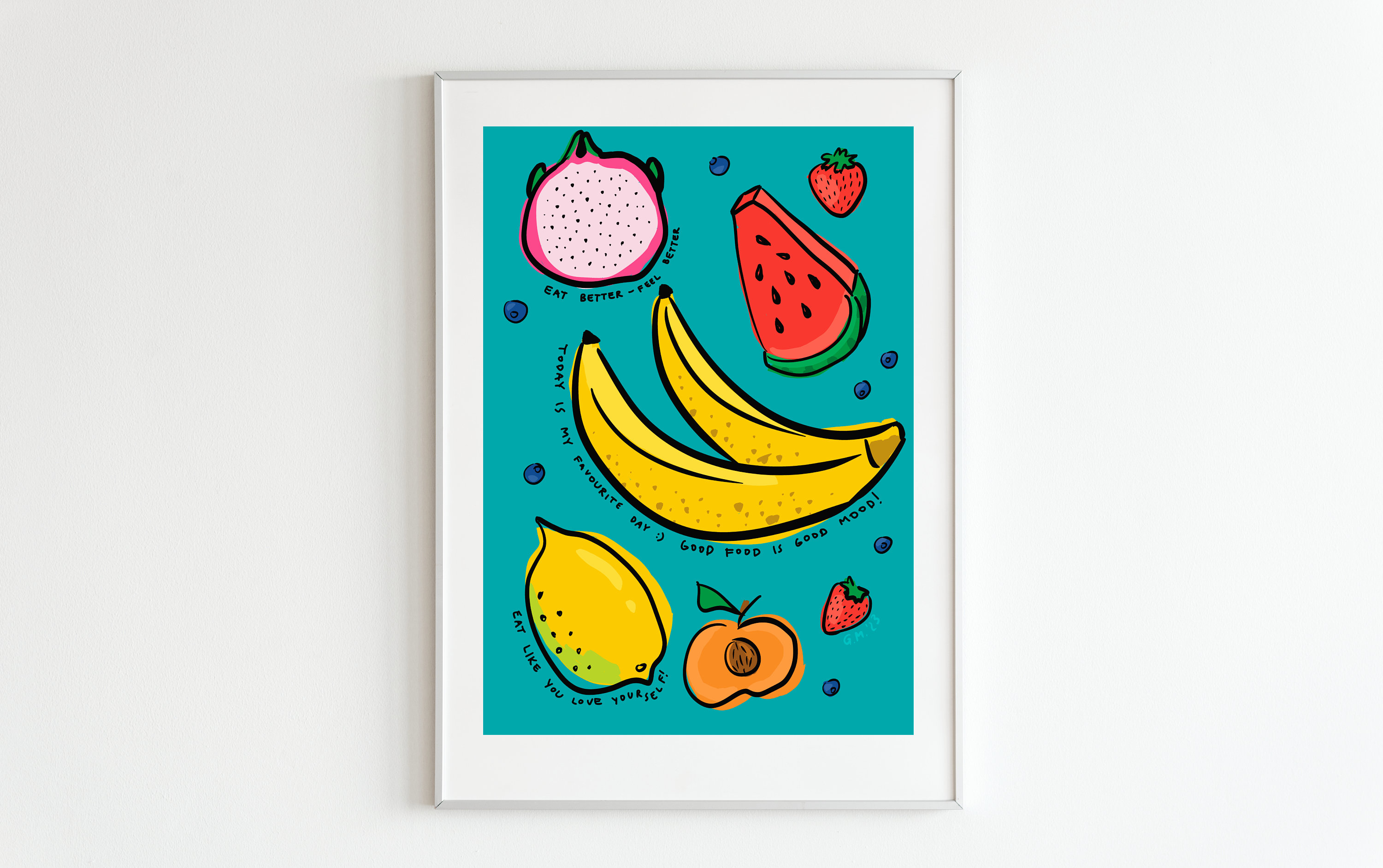 DIGITAL Fruits Kitchen Poster Instant Digital Download, Colorful Fruit ...