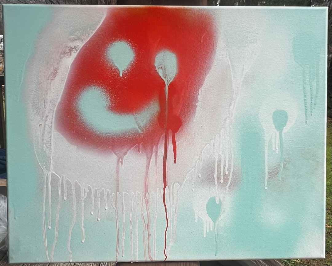 Mr. Joey Droop Abstract Spray Paint Canvas 20x16 - Etsy