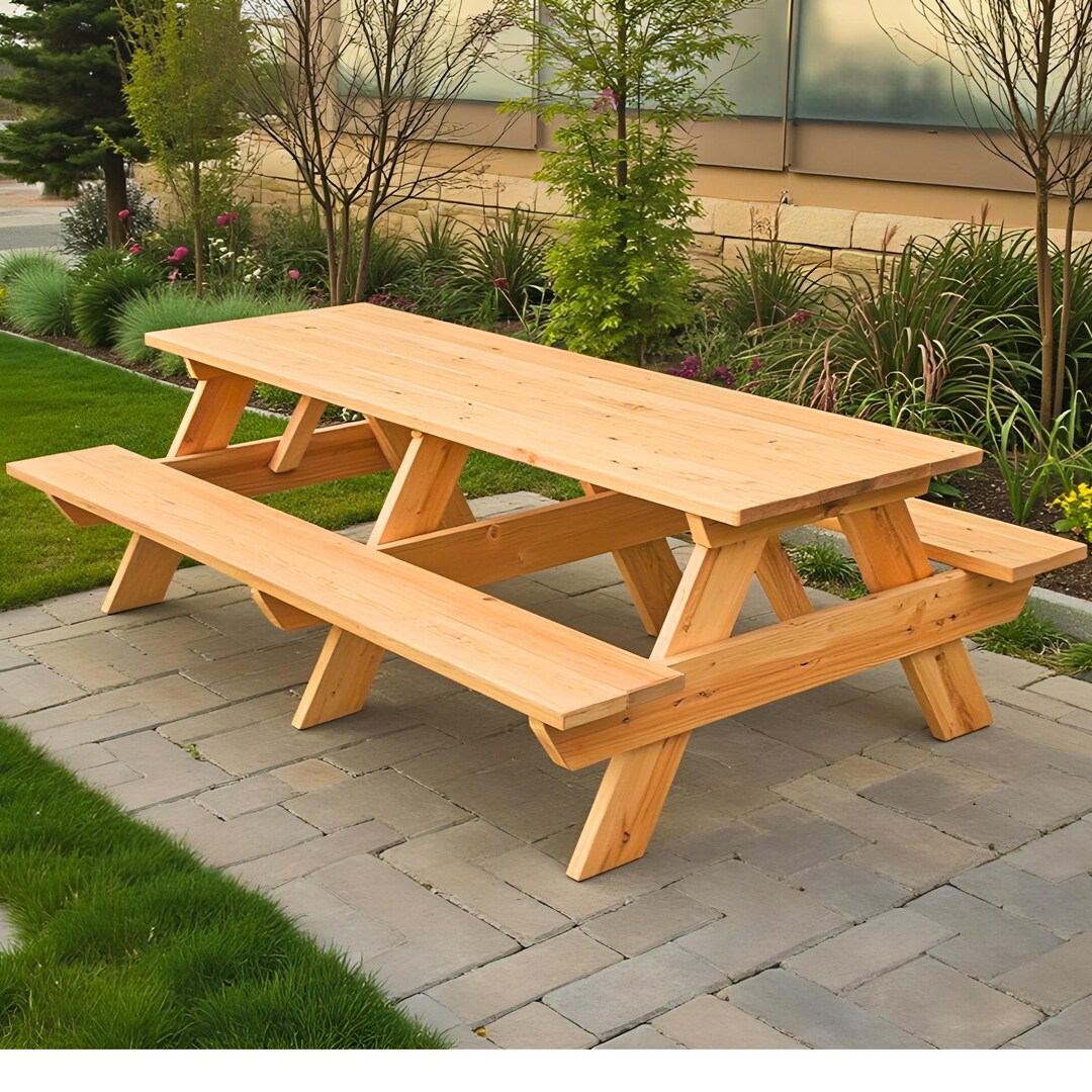 8ft Picnic Table DIY Woodworking Plans (PDF) - Etsy