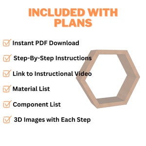 Hexagon Shelf Plans - Step-by-step Instructions (PDF) - Etsy