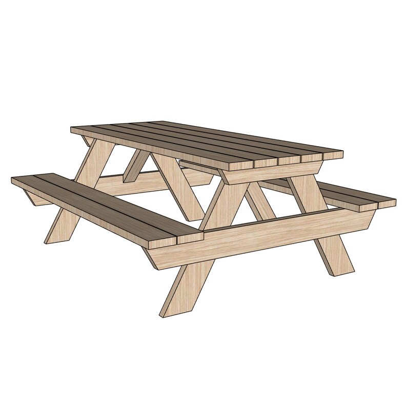 Picnic Table Plans - Step-by-step Instructions (PDF) - Etsy