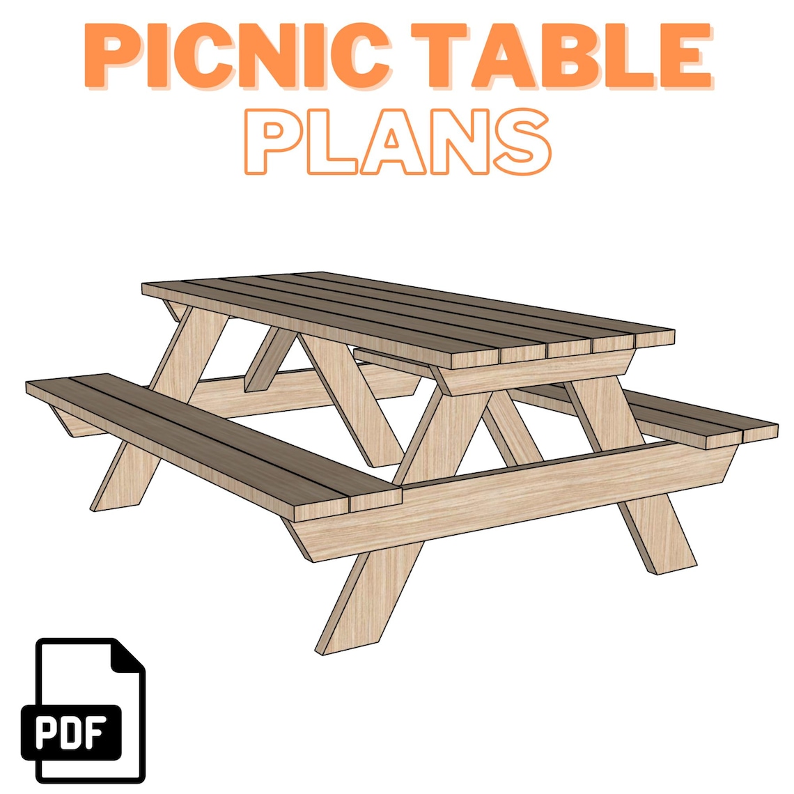 Picnic Table Plans Step-by-step Instructions PDF - Etsy