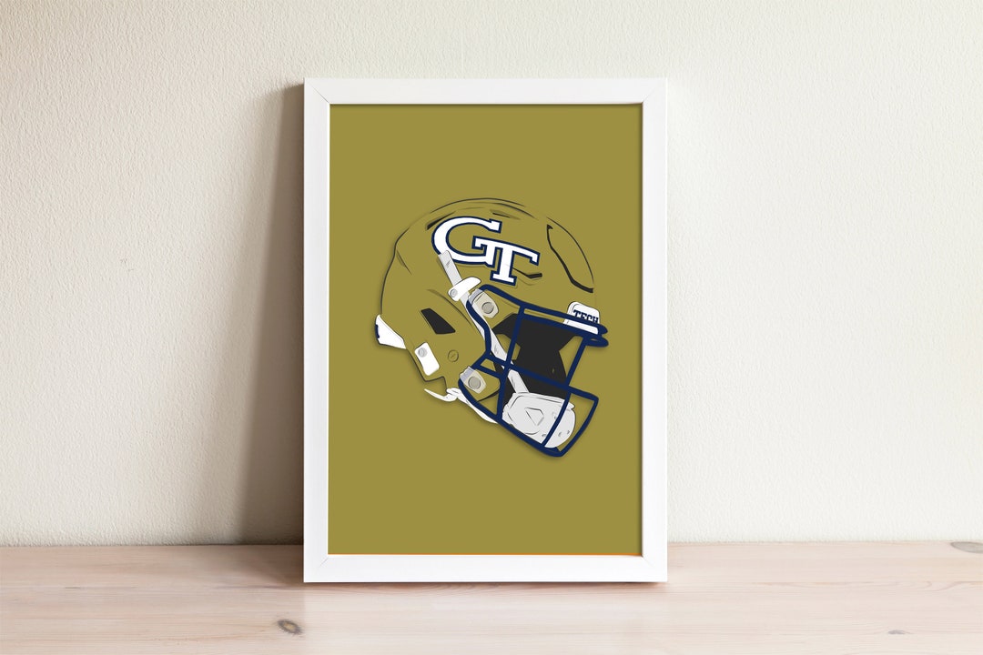Georgia Tech Helmet Drawing Print - Etsy