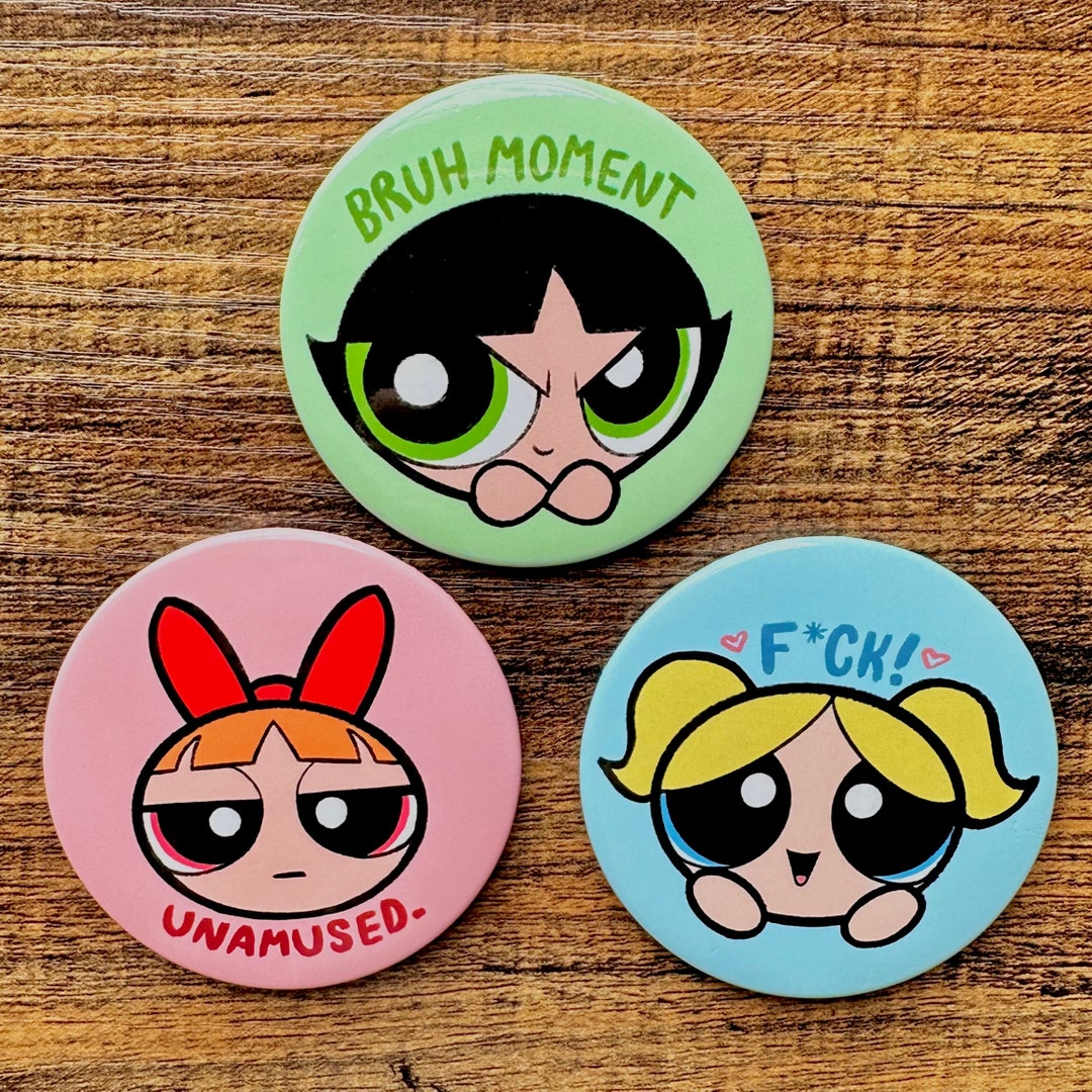 Power Puff Girls Cartoon Buttons - Etsy
