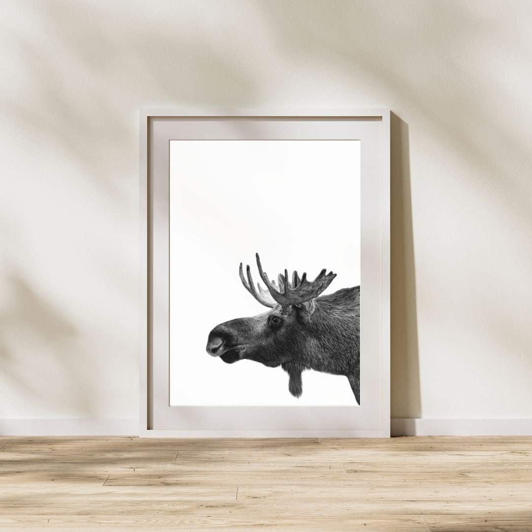 Moose Wall Art Print - Cozy Wall Decor, Farmhouse Wall Art, Nursery ...