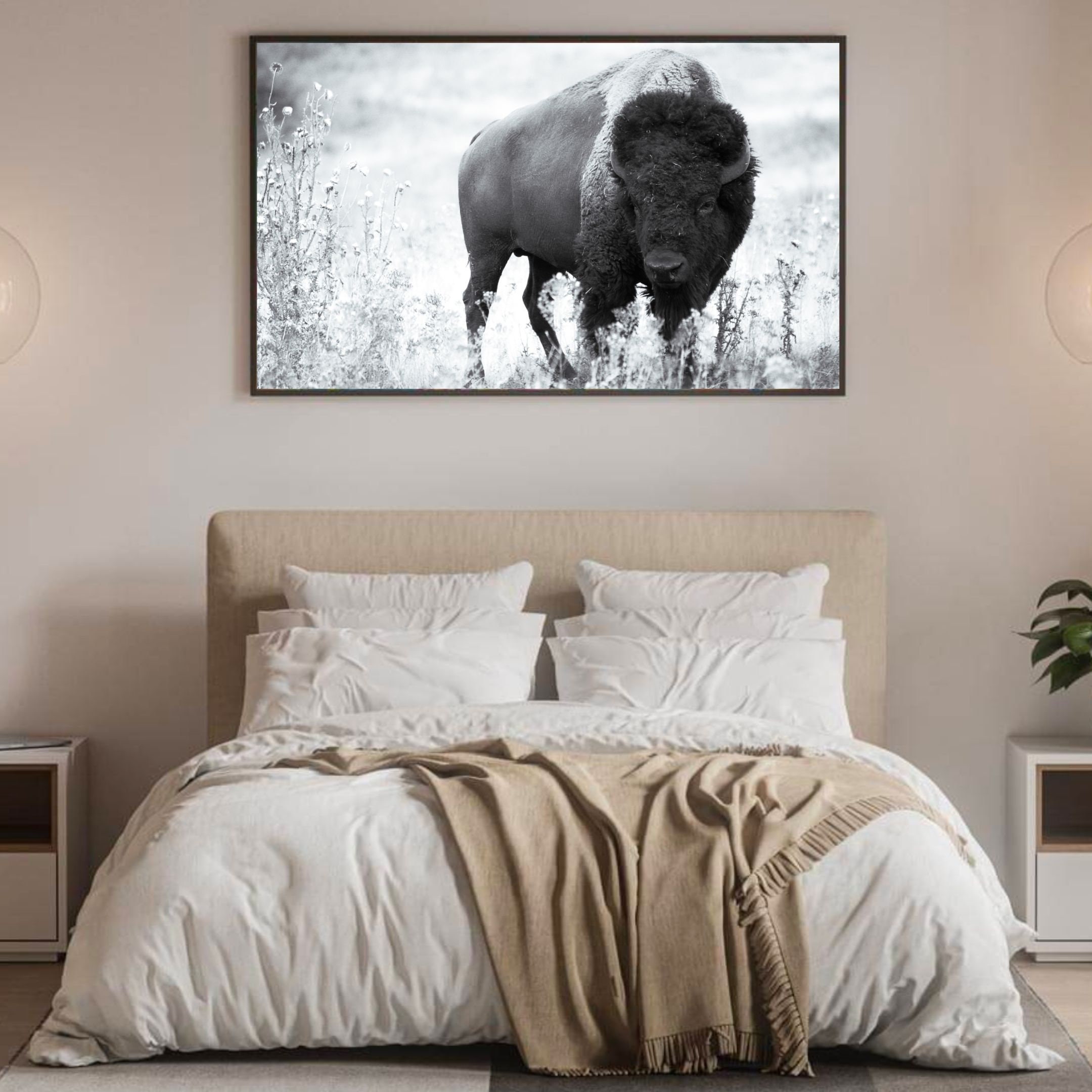 Buffalo Print - Gorgeous, Black & White Bison Buffalo Photography ...
