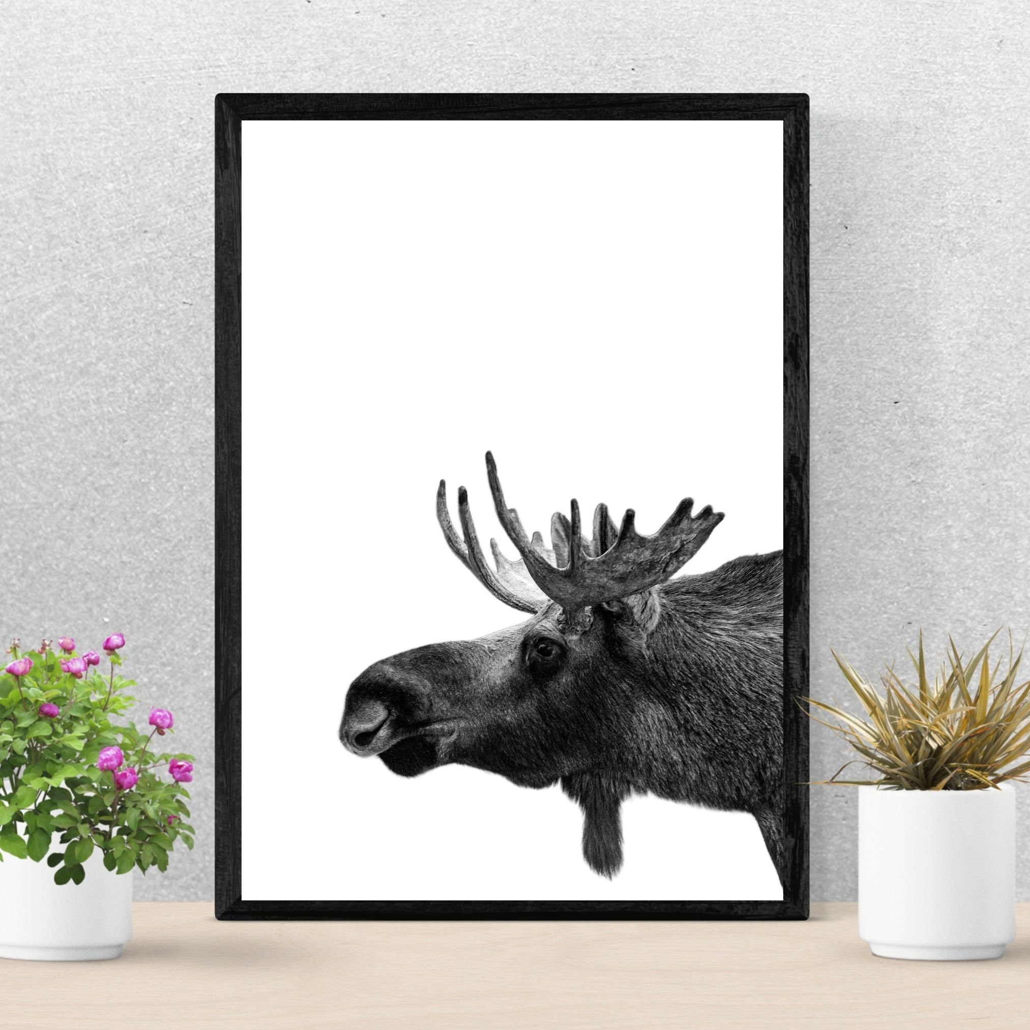 Moose Wall Art Print - Cozy Wall Decor, Farmhouse Wall Art, Nursery ...