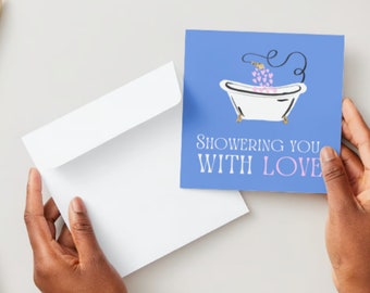 Showering You With Love on This Special Day Greeting Card - Etsy
