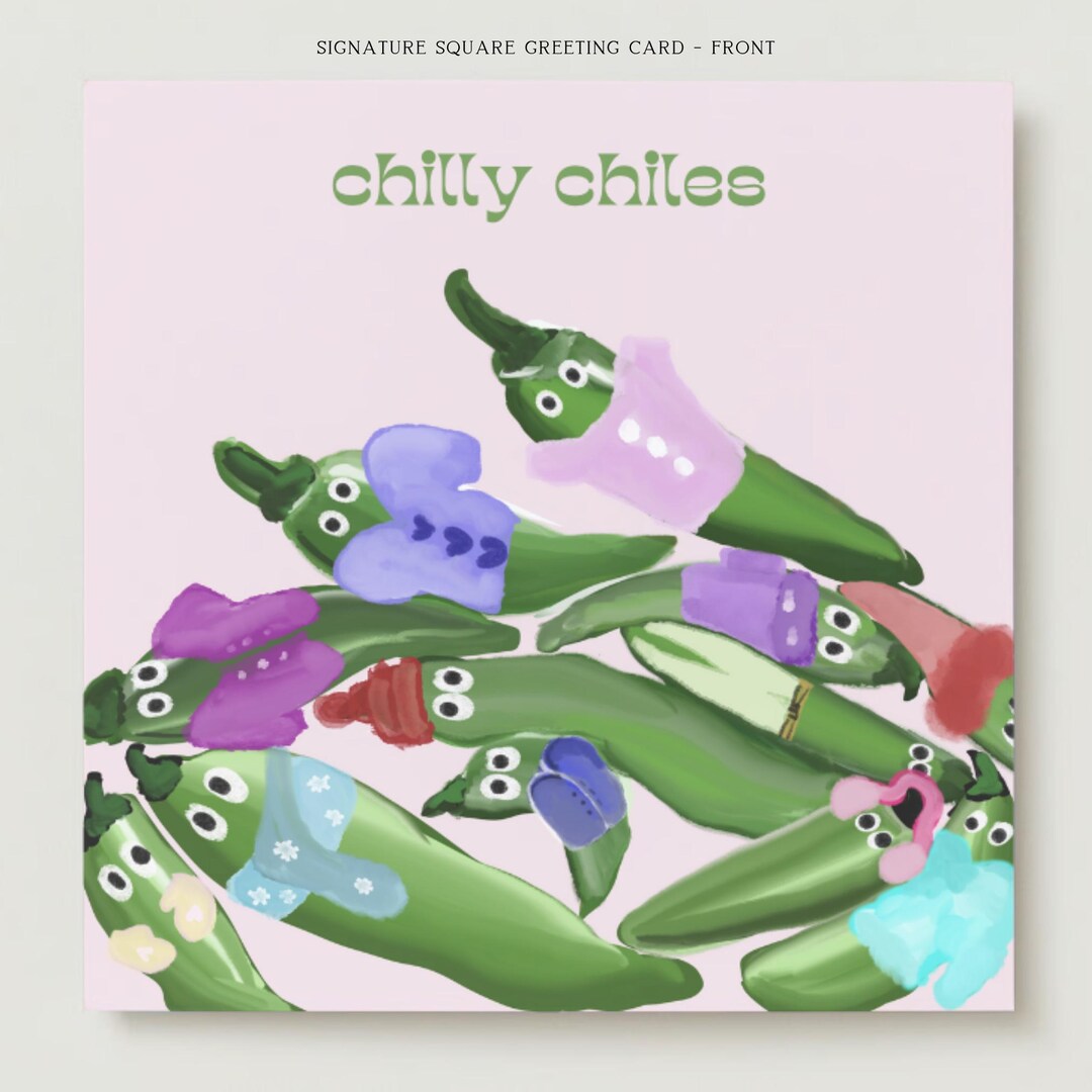 Chilly Chiles Greeting Card - Etsy